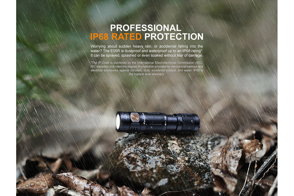 Fenix Flashlight Mini Keychain Flashlight | FXE05R-BROWN | Knifeworks