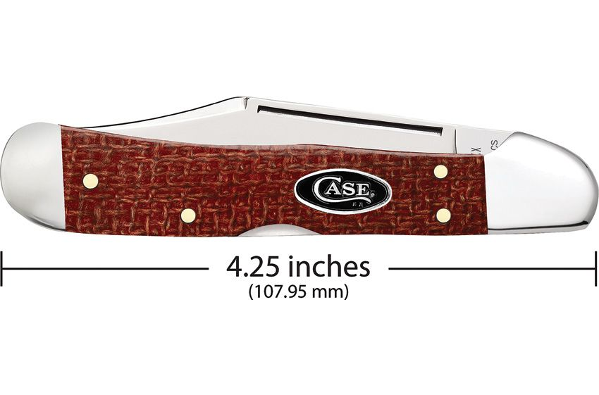 Case CopperLock | 12275 Smooth Dark Red Burlap Micarta | Knifeworks