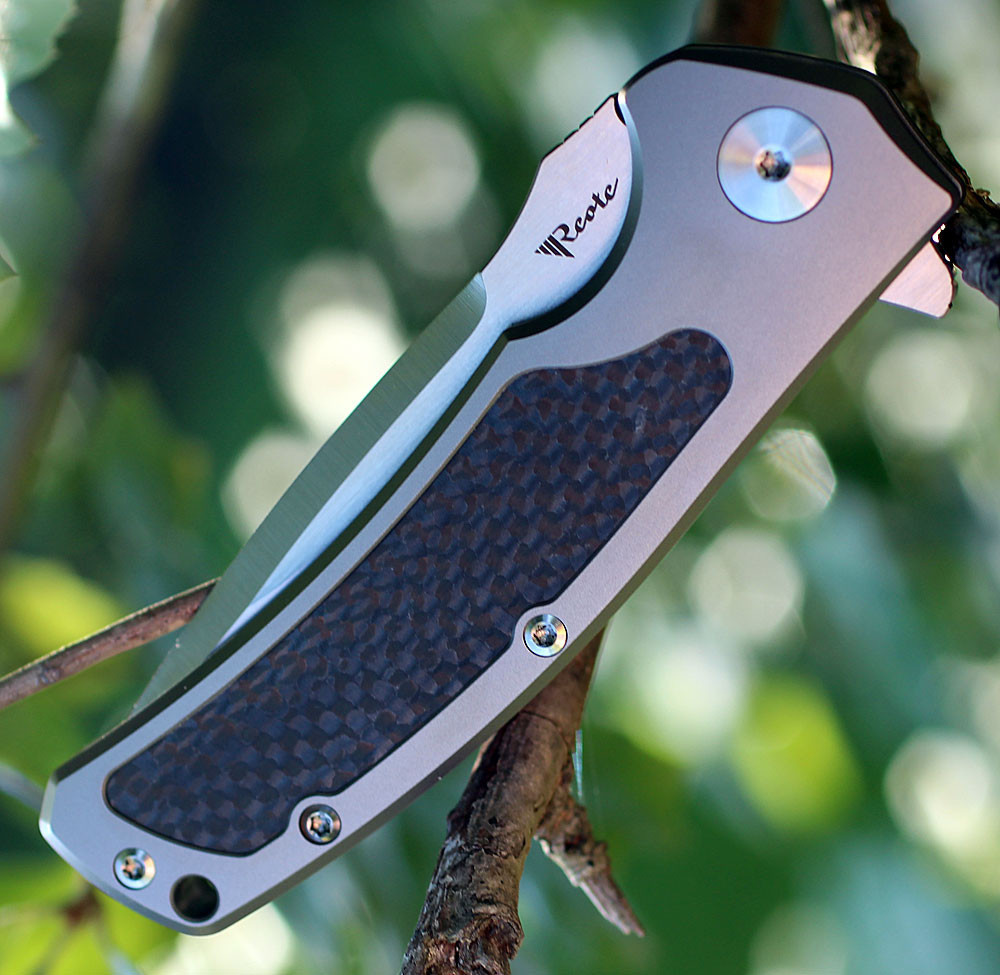 Reate Knives 01 Mini Horizon Framelock Bead Blast Titanium w/Carbon ...