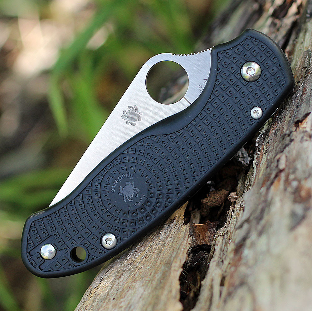 Spyderco C223PBK Para 3 Lightweight, 2.92" CTS BD1N Plain Blade, Black ...