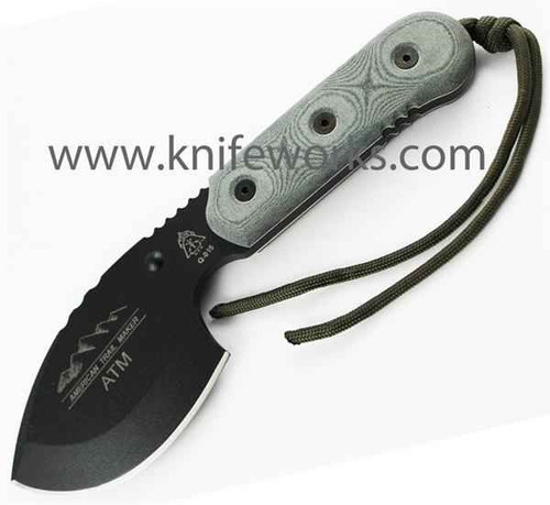 TOPS Grim Ripper, Black Linen Micarta Handle, Kydex Sheath