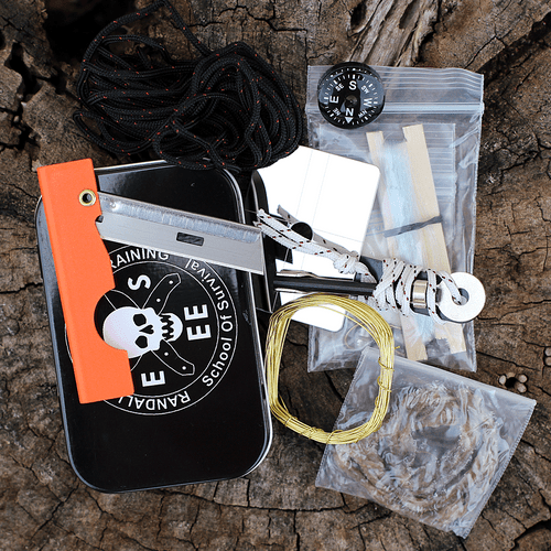 ESEE Advanced Survival Kit, Orange Cordura Bag, Map Case, w/ ESEE 4P ...