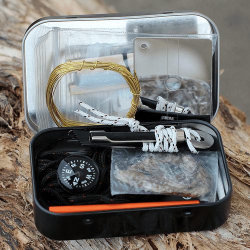 ESEE Advanced Survival Kit, Orange Cordura Bag, Map Case, w/ ESEE 4P ...