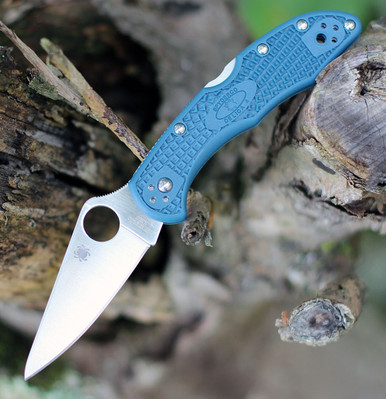 Spyderco Delica 4 | K390 Plain Edge Blue FRN | C11FPK390 | Knifeworks