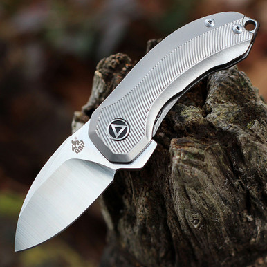 QSP Knife Hamster 2" S35VN, Gray Titanium Folding QS138A | Knifeworks
