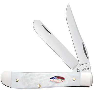 Case Mini Trapper | 14101 Rough White Synthetic Jigged | Knifeworks