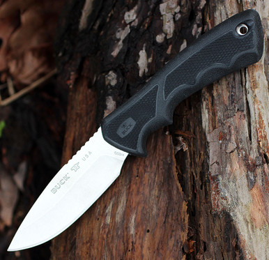 Buck 685BKS BuckLite Max II, 4" 420HC Plain Blade, Black Rubber Handle