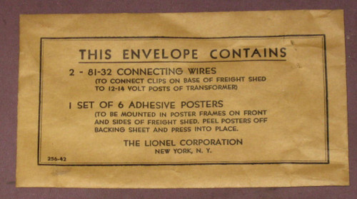 256-42 Freight Station Component Envelope (9) - All Aboard Train Shoppe