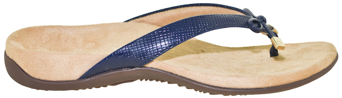Vionic Women's Rest Bella II Lizard Flip Flop Sandal Navy - Right Foot ...