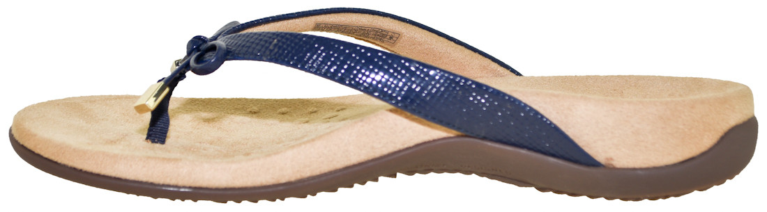 Vionic Women's Rest Bella II Lizard Flip Flop Sandal Navy - Right Foot ...