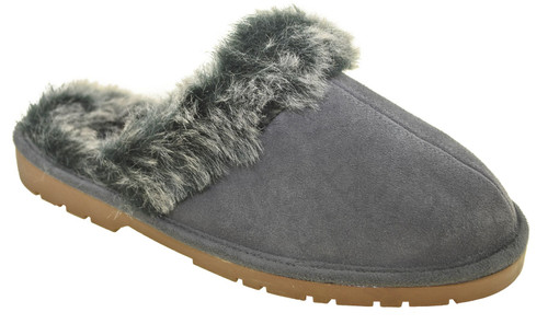 Sporto Women's Jasmine 2 Suede Slippers Grey - Right Foot Shoes
