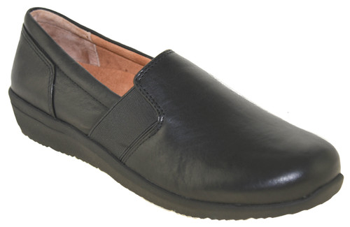 Vionic Women's Magnolia Gianna Leather Slip-On Flat Black - Right Foot ...