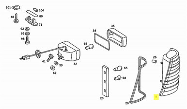 Mercedes Tail Light Lens Left W123 Wagon US