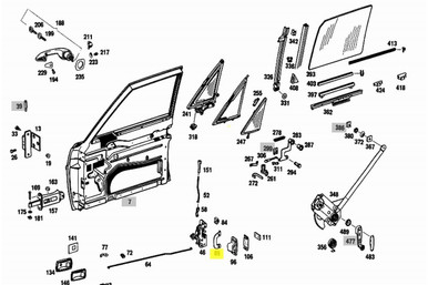 Mercedes Interior Chrome Trim Front or Rear Left C107 SLC R107 SL W108 ...