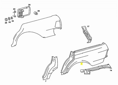Mercedes Quarter Panel Rear Right W123 Wagon