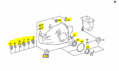 Mercedes Repair Kit for Differential, Early, New OEM W123 W114 W115R107 ...