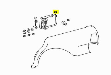 Mercedes Fuel Tank Fill Door W123 Wagon 300TD