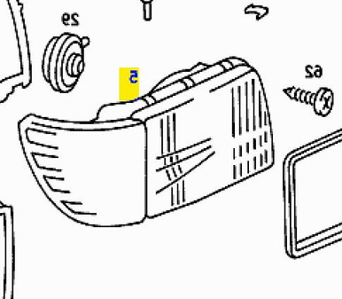 Mercedes Euro Headlight Assembly Right New OEM C107 R107