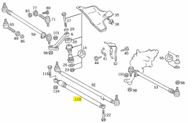 Mercedes Steering Damper Shock New OEM W124 R129