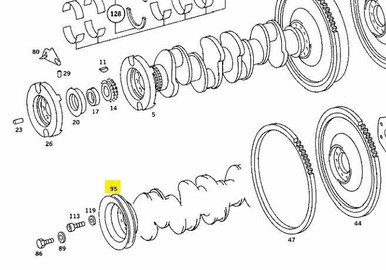 Mercedes Crankshaft Pulley, Three Grooves New OEM for OM616 Diesel, Later