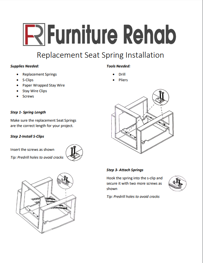 Springs - Seat Springs and Stay Wires - Installation Instructions ...