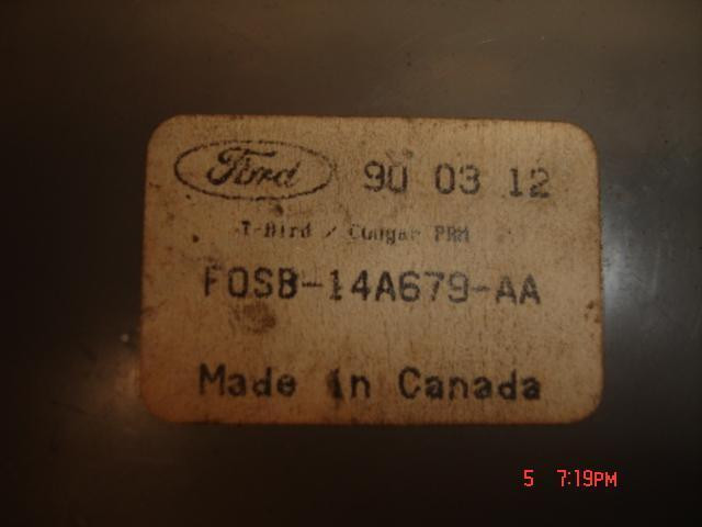 Passive Restraint Module 1990 Thunderbird Cougar F0SB-14A679-AA - WWW ...