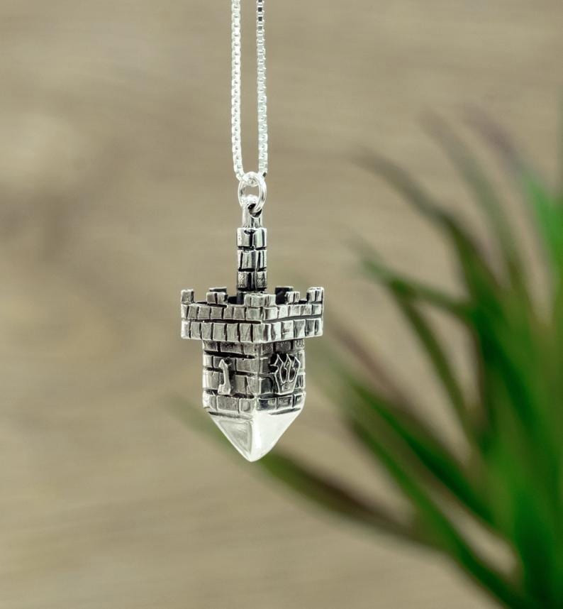 Sterling Silver Dreidel Pendant - Jerusalem - YourHolyLandStore