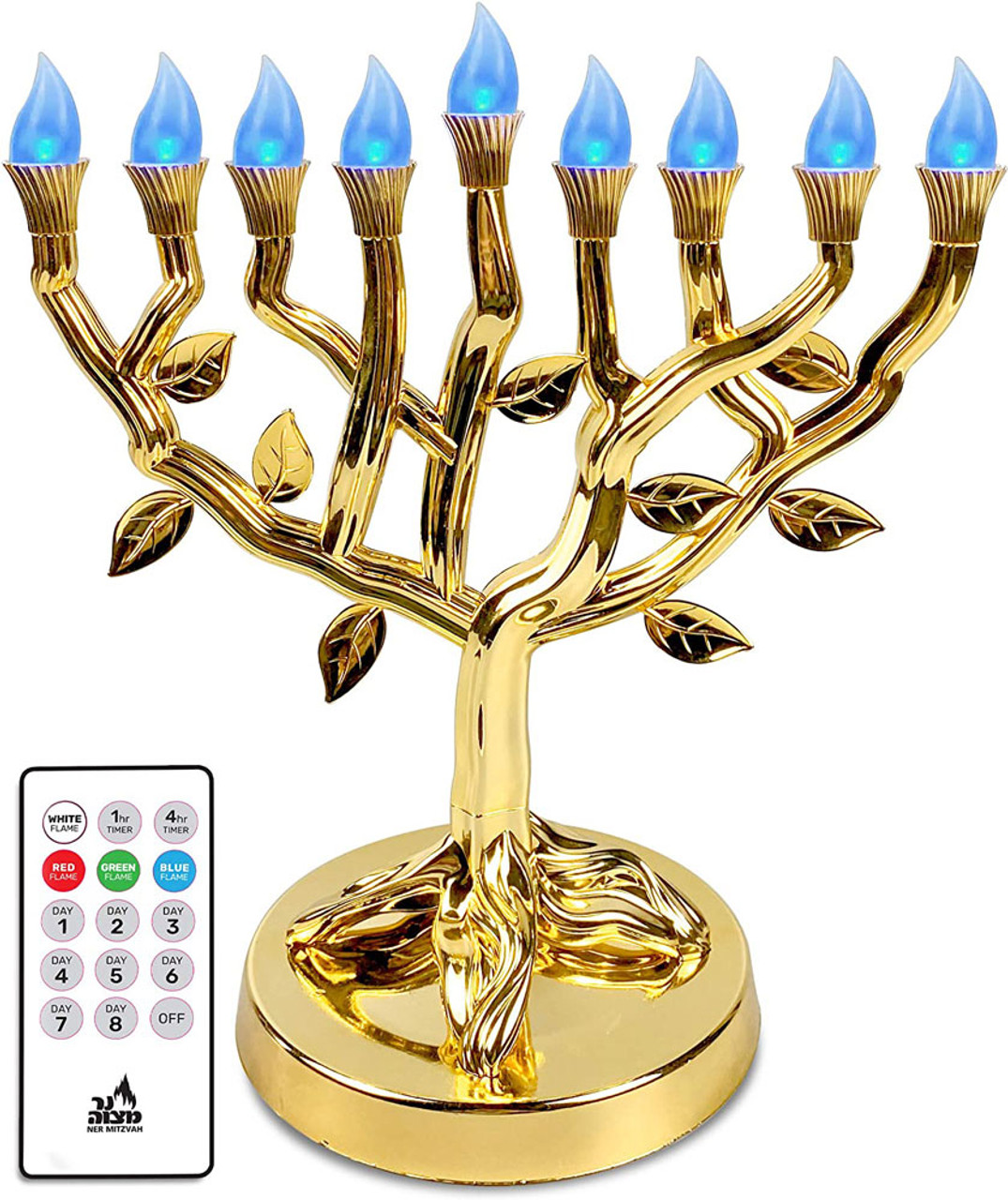 Color Changing LED Tree of Life Hanukkah Menorah with Remote ...