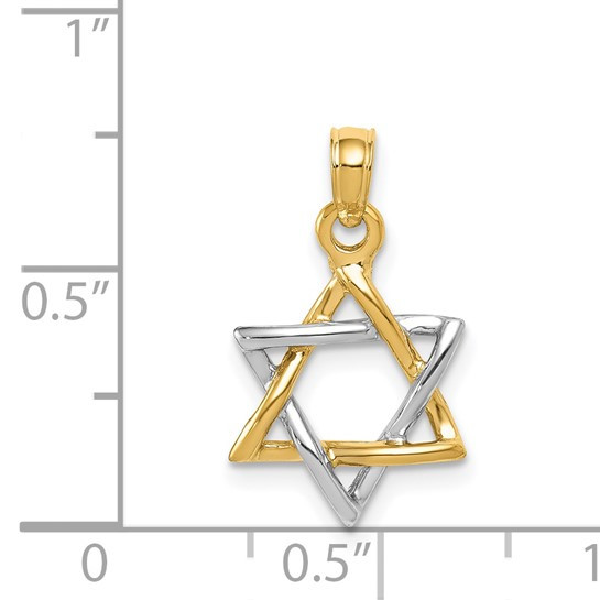 14K Gold Two-Tone Interlocking Star of David Pendant - YourHolyLandStore