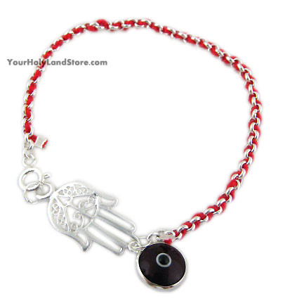 Kabbalah Red String Bracelet with Hamsa and Evil Eye