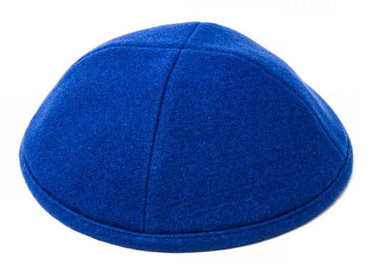 Blue Wool Kippah - YourHolyLandStore
