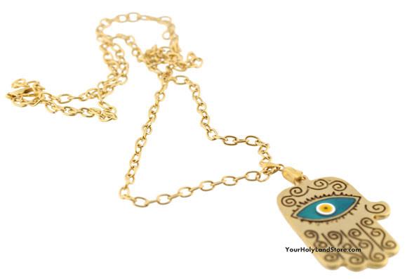 BIG KABBALAH HAND OF GOD PROTECTION NECKLACE