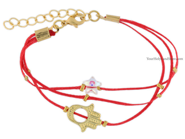 Red String Bracelet with Hamsa Hand