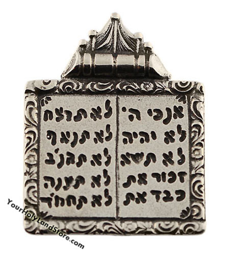 925 Sterling Silver Ten Commandments Pendant