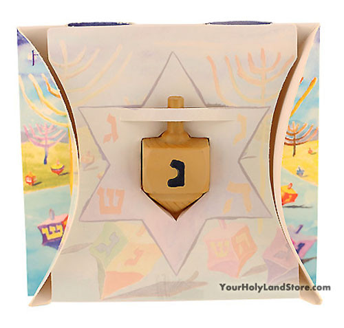 Happy Hanukah Dreidel in Gift Box - YourHolyLandStore