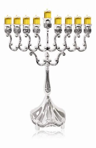 Hanukkah Menorah - Silver Plated - YourHolyLandStore