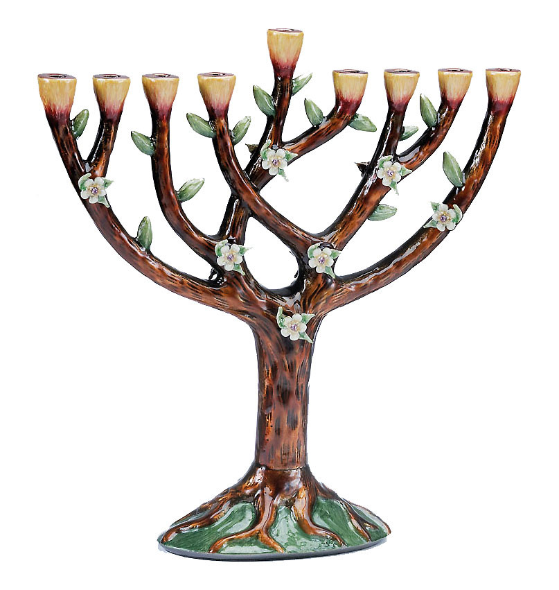 Enameled Tree of Life Menorah - YourHolyLandStore