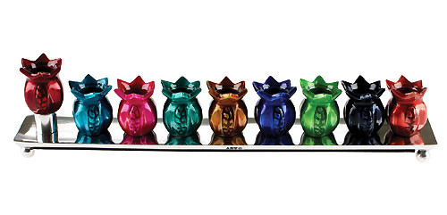 Pomegranate Hanukkah Menorah - YourHolyLandStore