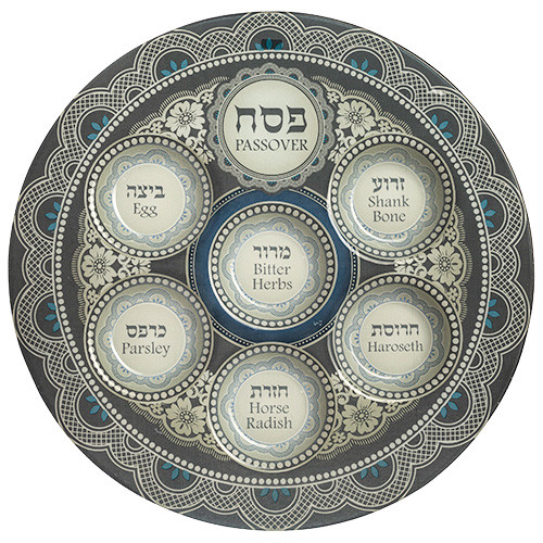 Passover Seder Plate - Floral Design - YourHolyLandStore