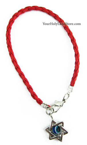 Kabbalah Red String Bracelet with Shema Yisrael Circle