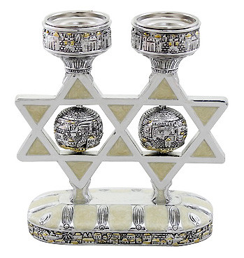 Jewish Shabbat Jerusalem Candlesticks