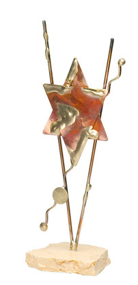 Copper Star of David Sculpture - YourHolyLandStore