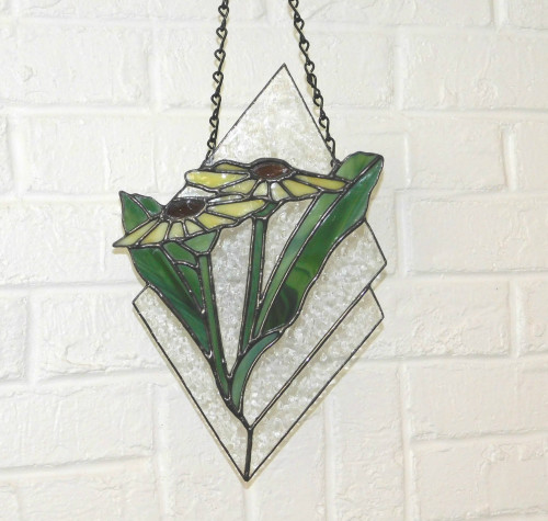 Double Diamond Daisy Panel - Swanky Glass