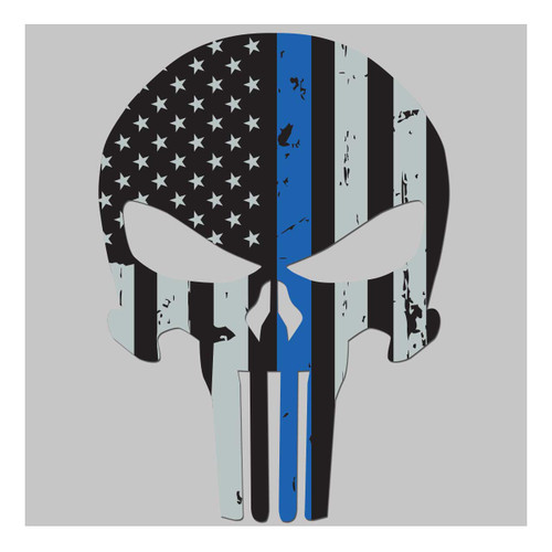 Thin blue Line Skull Sticker