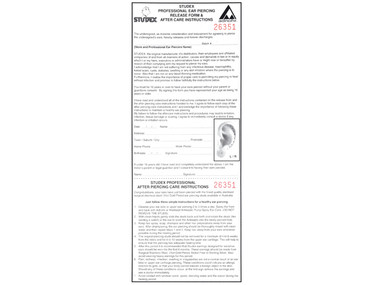 Ear Piercing Release Forms