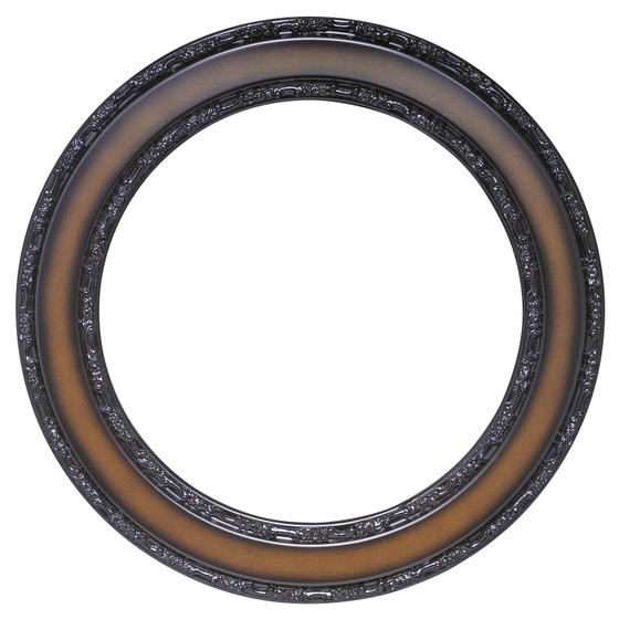 Monticello Round Picture Frame - Walnut |Victorian Frames