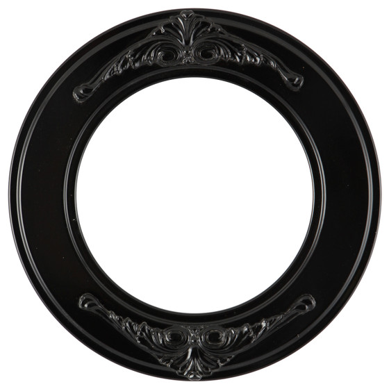 Ramino Round Picture Frame - Gloss Black |Victorian Frames