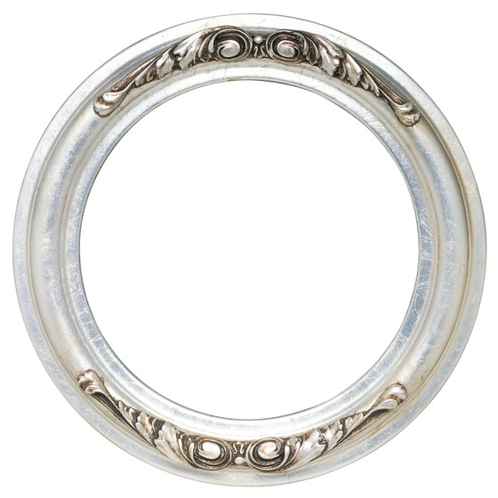 Florence Round Picture Frame - Silver Leaf Brown |Victorian Frames