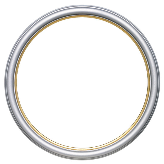 Hamilton Round Picture Frame - Silver Spray - Gold Lip
