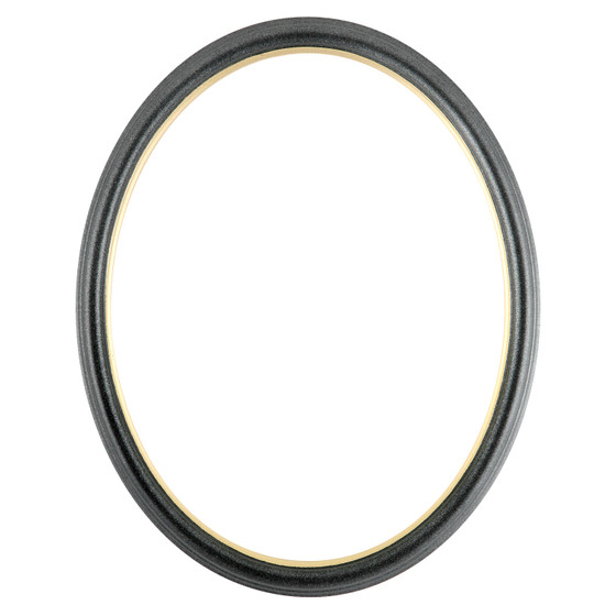 Hamilton Oval Picture Frame - Black Silver - Gold Lip